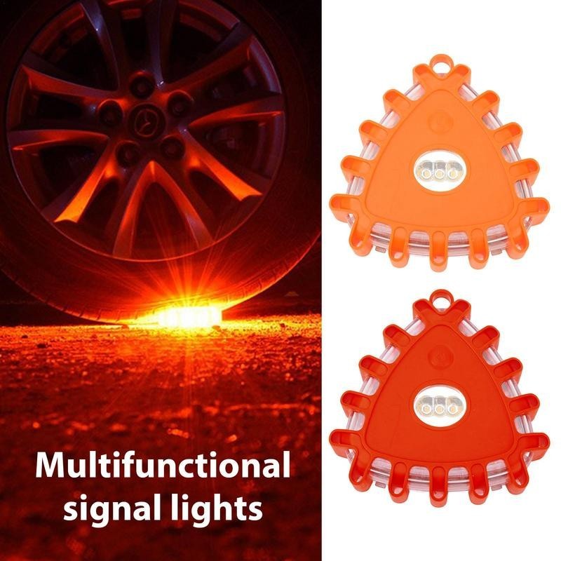 ~Triangle Flare LED Flashing Safety Flares Lights Roadside Warning ...