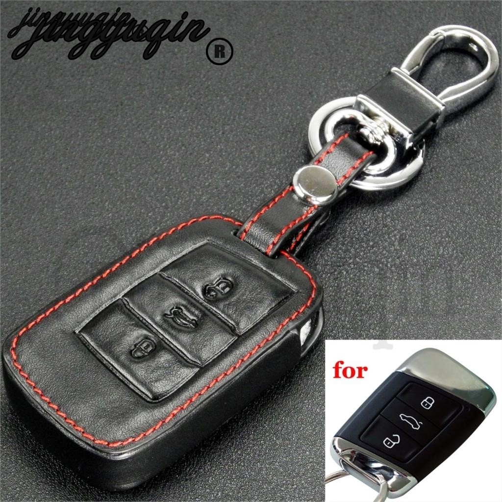 ☢jingyuqin Leather Key Case For 2016 2017 VW Passat B8 Skoda Superb A7 ...