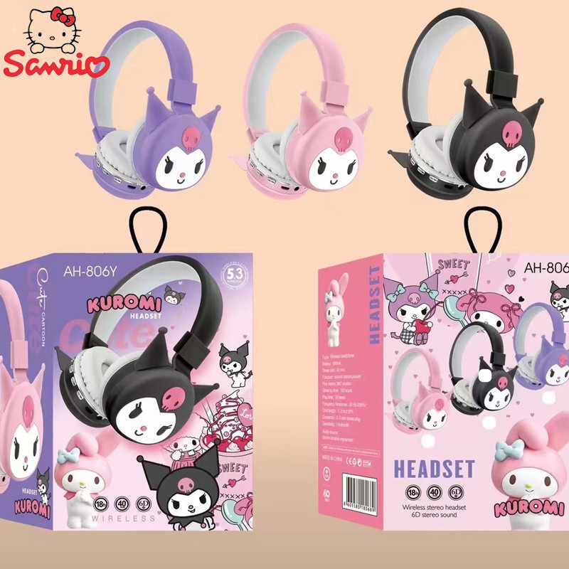 Sanrio Bluetooth Headphone Hello Kitty Kuromi Wireless Headsets Cartoon ...