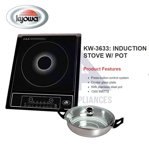 Kyowa Induction Cooker Stove With Pot Durable Glass Top Original w/ 1 ...