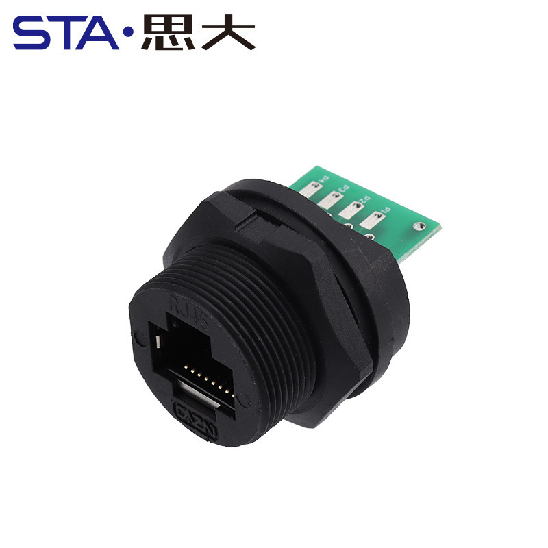 Outdoor IP67 RJ45 Jack Panel Connector Rear Mount Screw Type Round ...