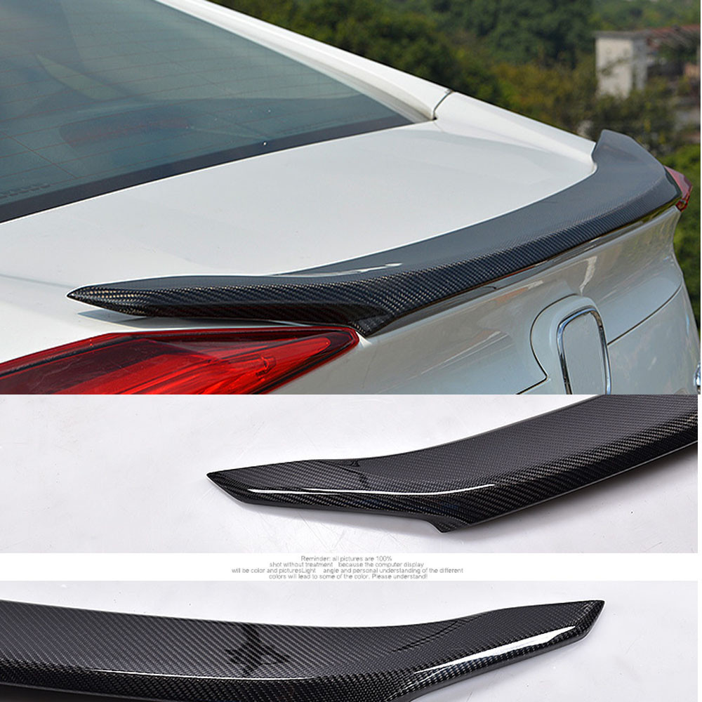 Car Carbon Fiber Color Rear Spoiler Sticker Rear Trunk Spoiler Wing For ...