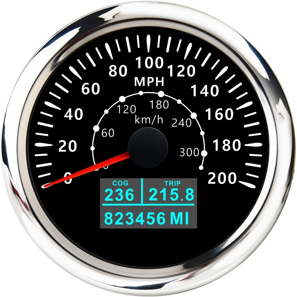 85MM GPS Speedometer 3 in 1 LCD Display Speed Odometer W/COG Trip Total ...