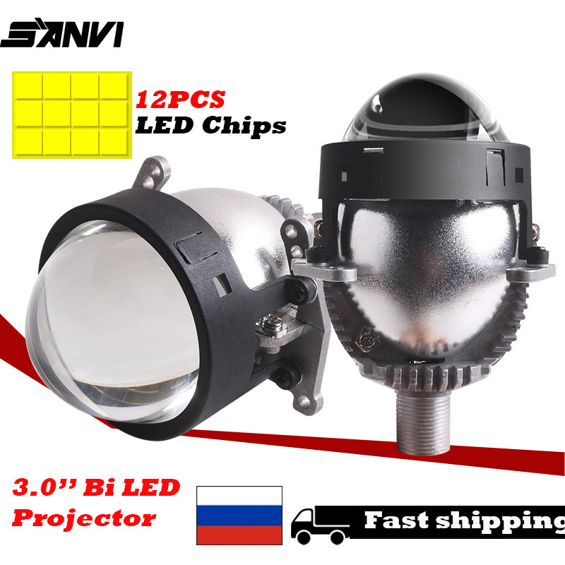 3 Inch Bi-LED Lenses for Car Motorcycle H7 LED H4 H1 9005 9006 Lamps ...