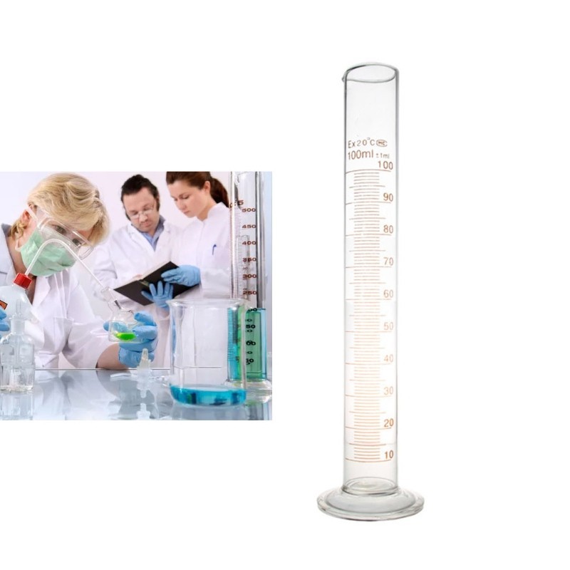 -100ml Transparent Measuring Graduated Cylinder Science Measuring Lab ...