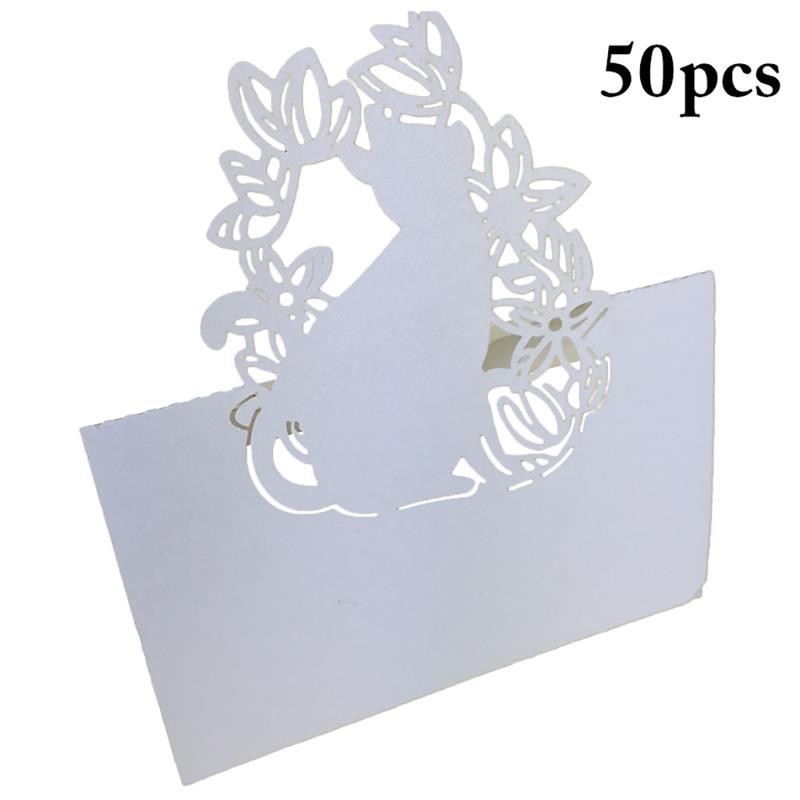 ☆50pcs Seat Table Place Cards Name Card Party Decoration Laser Cut ...