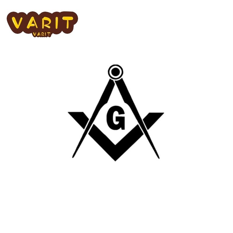 Sticker Masonic Emblem PET 10.2*10.2cm Freemason Stylish Black White ...
