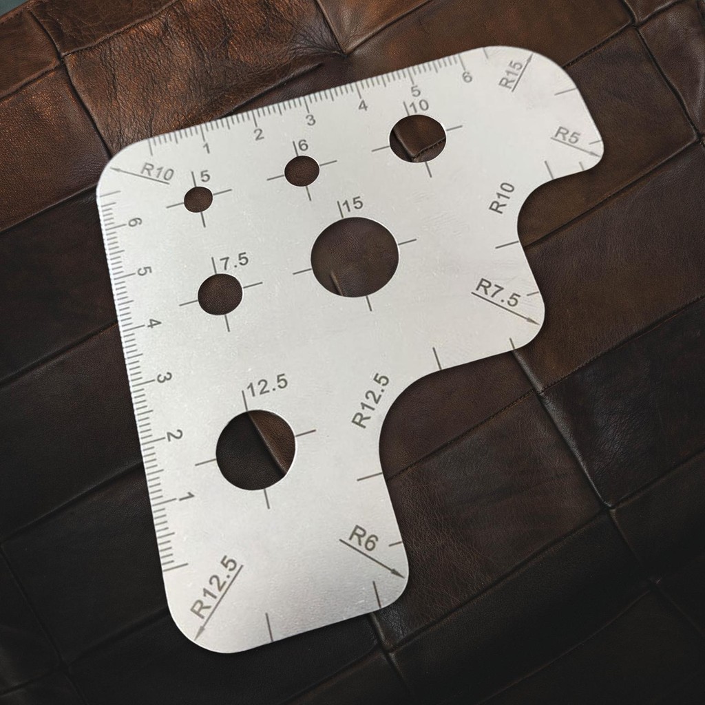★Leather Craft Drawing Ruler Round Corners Cutting Template Positioning ...
