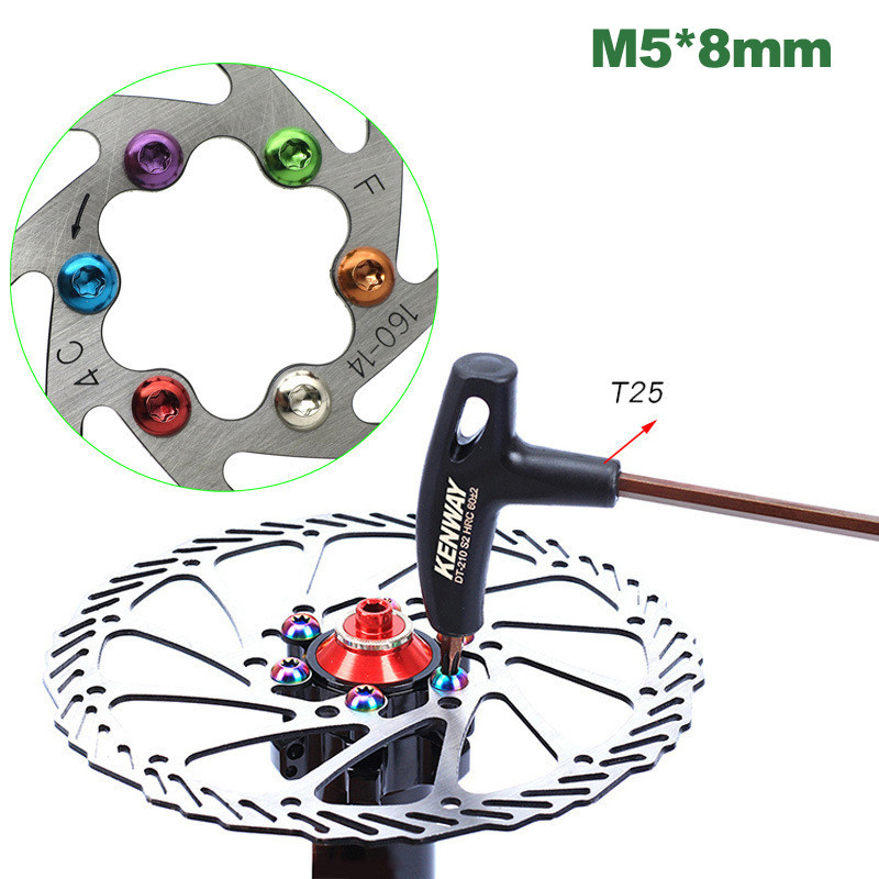 ⊹Carbon Steel T25 Bike M5 * 8mm V Brake Screw V Brake System Disc Brake ...