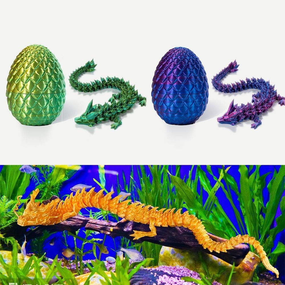 with Movable Joints 3D Printed Articulated Dragon Fish Tank with Dragon ...