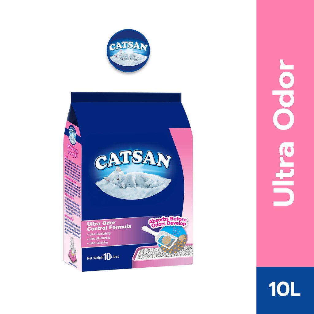 CATSAN Ultra Odor Cat Litter Sand for Cats of All Ages 10L | Shopee ...
