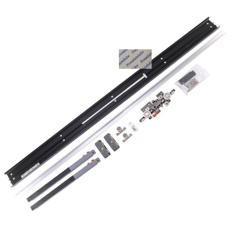 ♣1Set Concealed Track Invisible Hidden Roller Kit Two Way Soft Closing ...