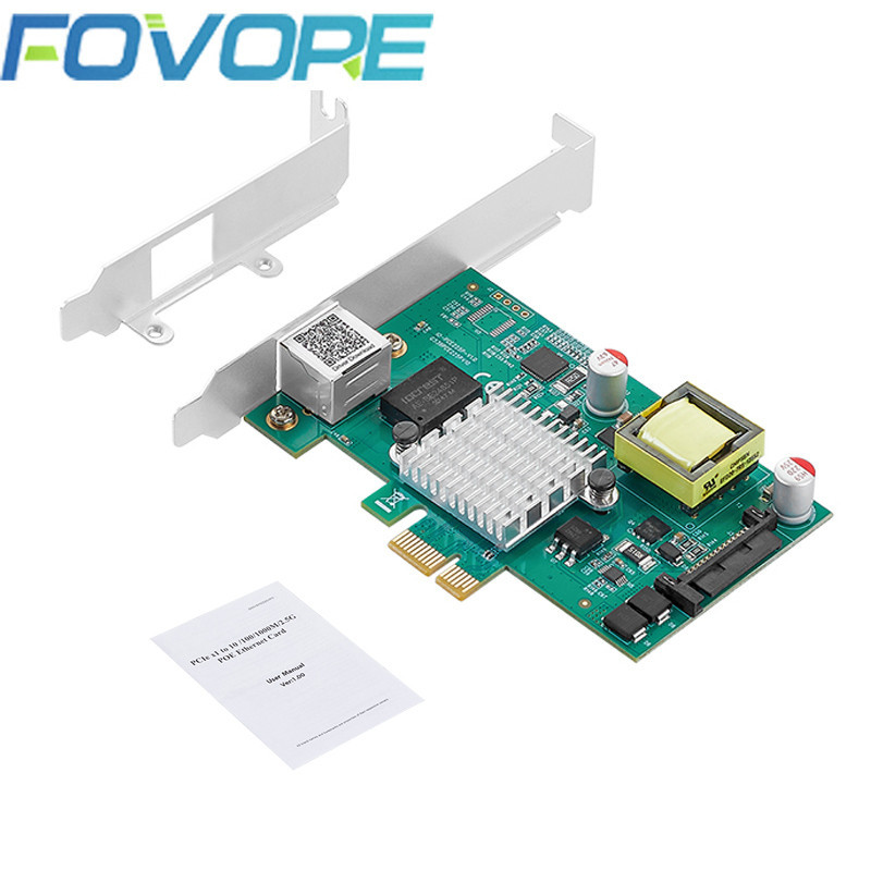 2.5Gb Network Card PCI Express X1 to RJ45 POE Gigabit Ethernet Lan ...