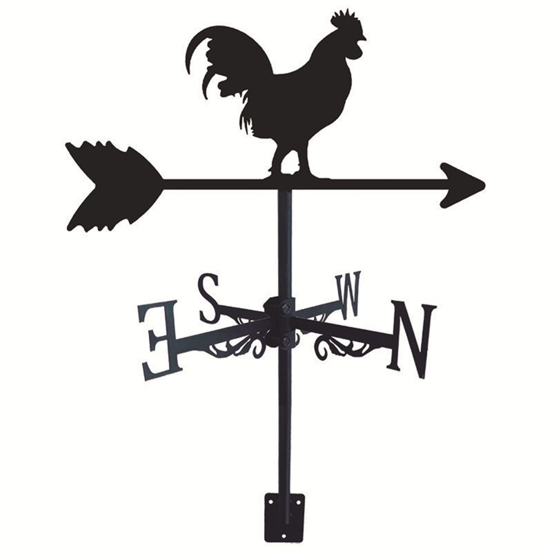 ☇Rooster Cockerel Weather Vane Silhouette Wind Vanes Indicator Outdoors ...