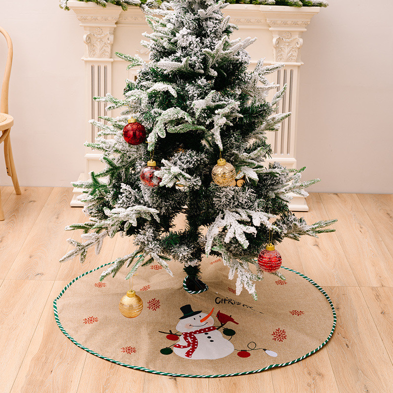☌Cartoon Christmas Tree Skirt Crafts Tree Surround Base Set Merry ...