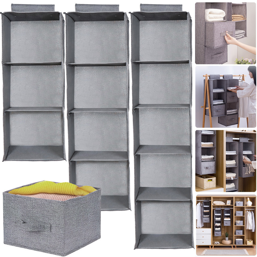 Hanging Closet Rack Shelf Tidy Hanger Wardrobe Storage Organisers ...