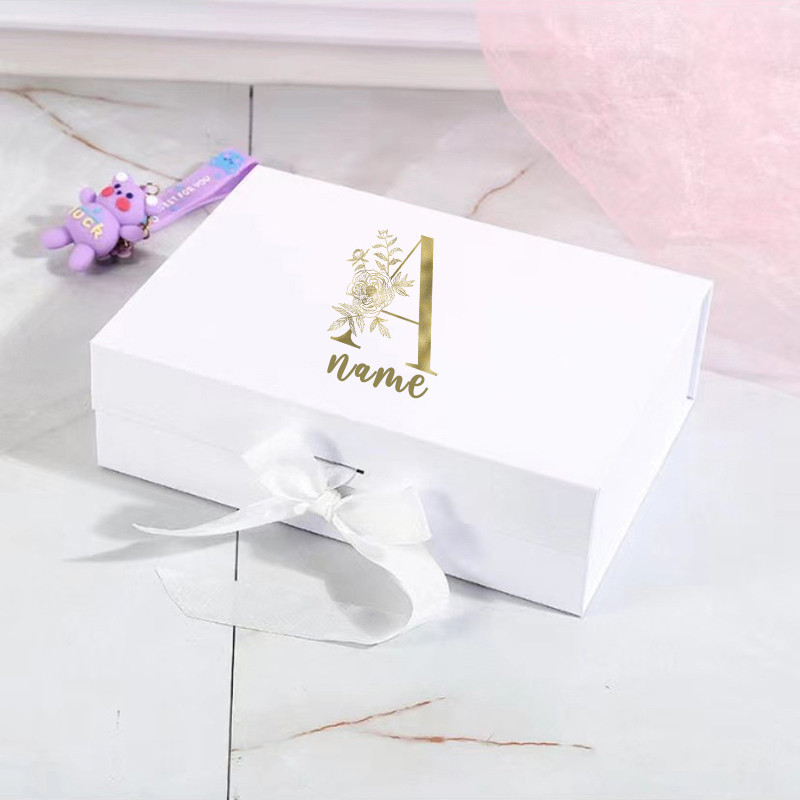 Custom initial Gift cardboard boxes for wedding birdesmaid gift box ...