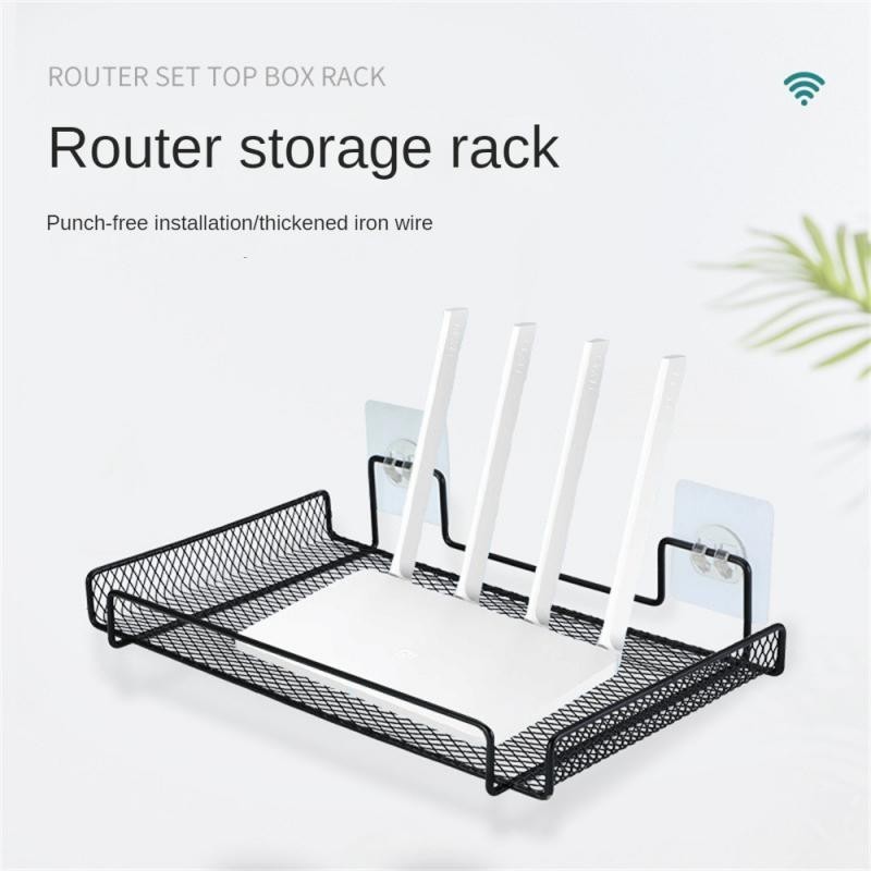 Router Storage Rack Wall Mounted Perforated Free Metal Mesh Bracket ...