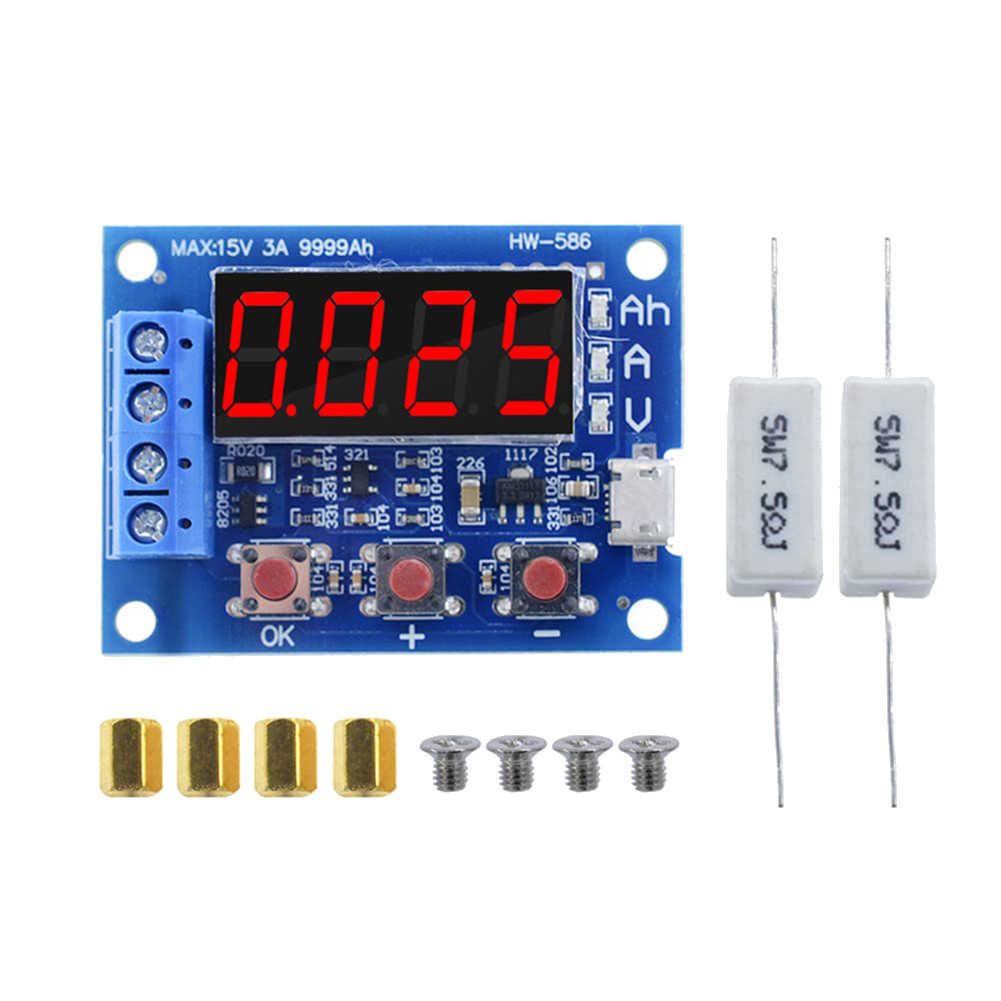 【1.2V-12V Battery Capacity Meter Discharge Tester Analyzer 18650 ...