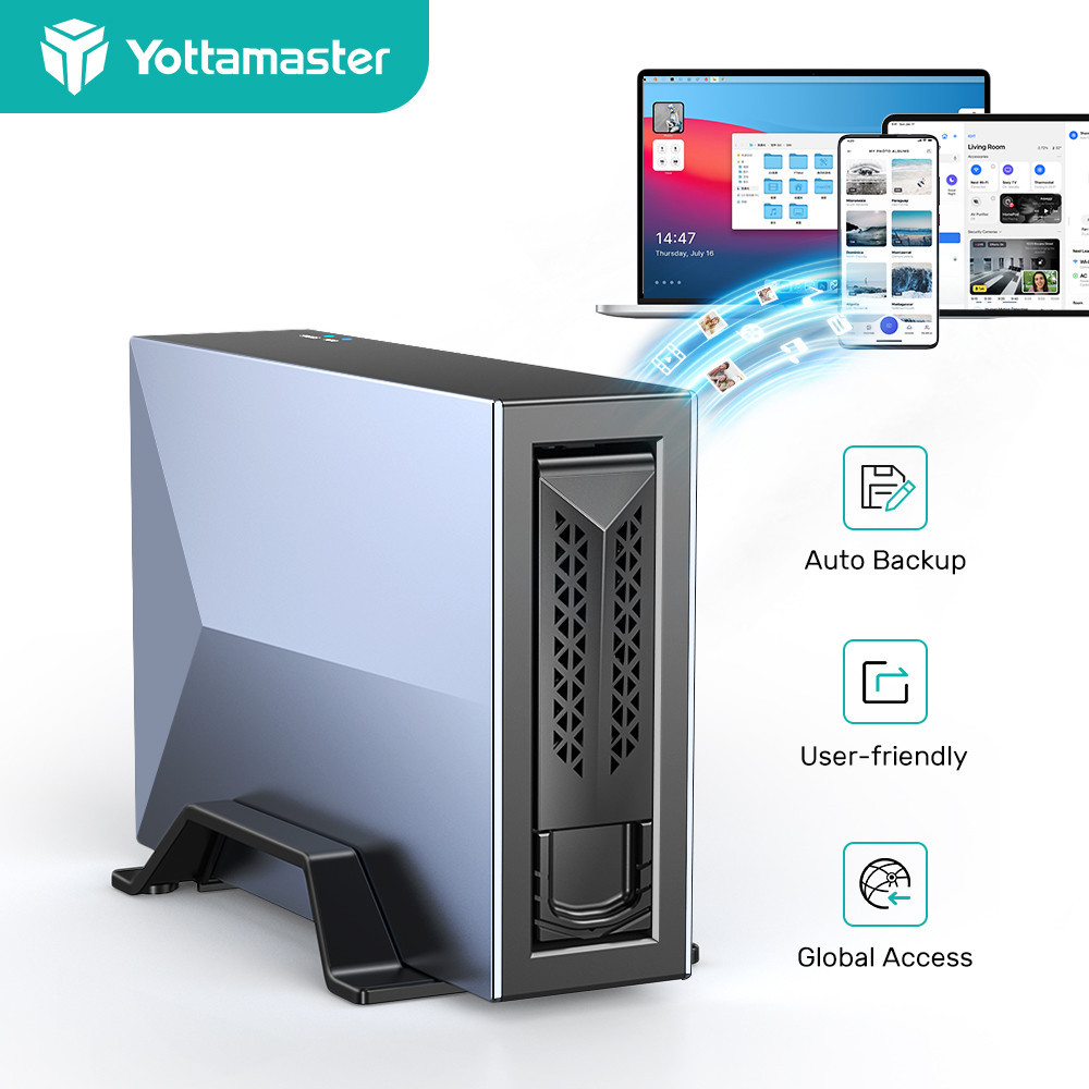 ⋌Yottamaster Single Bay HDD Enclosure NAS Server Private Cloud Storage ...