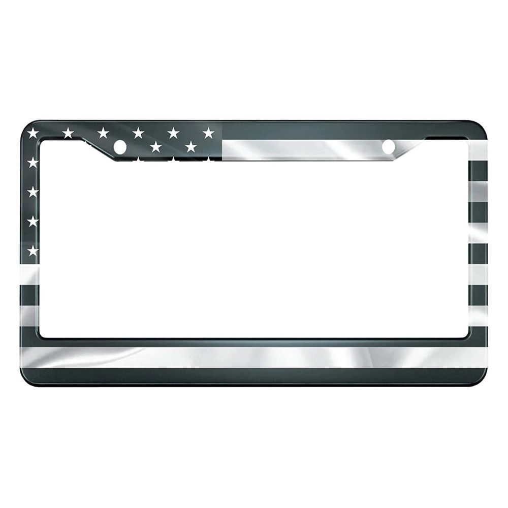 ♠American Flag License Plate Frame Patriot Sign USA Flag Shiny Metal ...