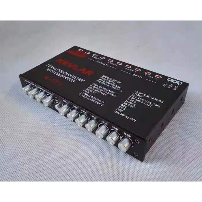 Car EQ Equalizer 7 Band Pre-Parametric With Subwoofer Auto Audio EQ ...