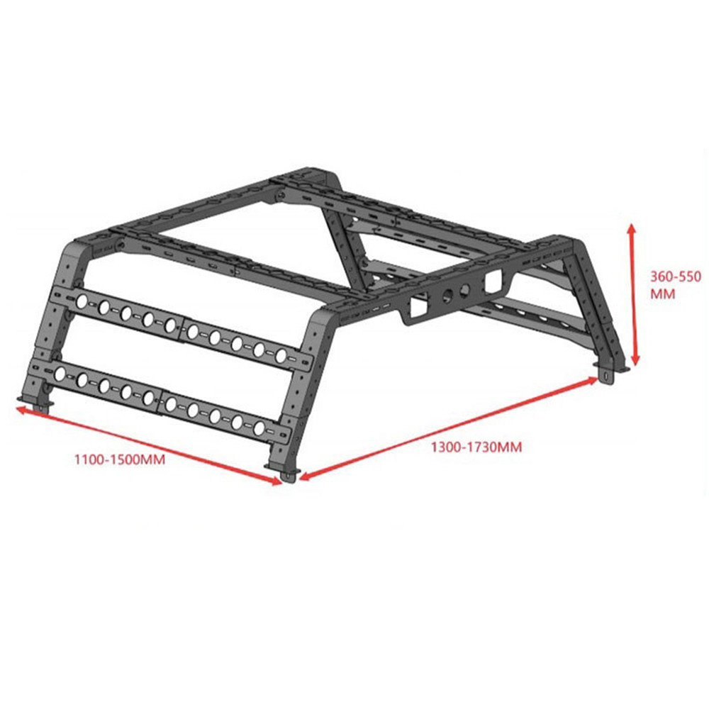 ☇Universal Adjustable Roll Bar Steel Carrier Truck Bed Rack Ladder Ute ...