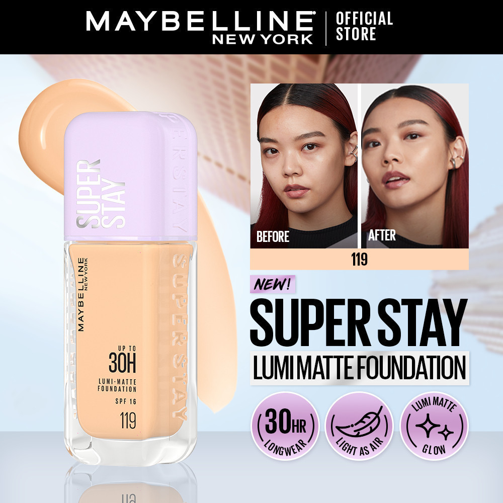 Maybelline SuperStay Lumi Matte Foundation 30ML (Longwear, Lightweight ...