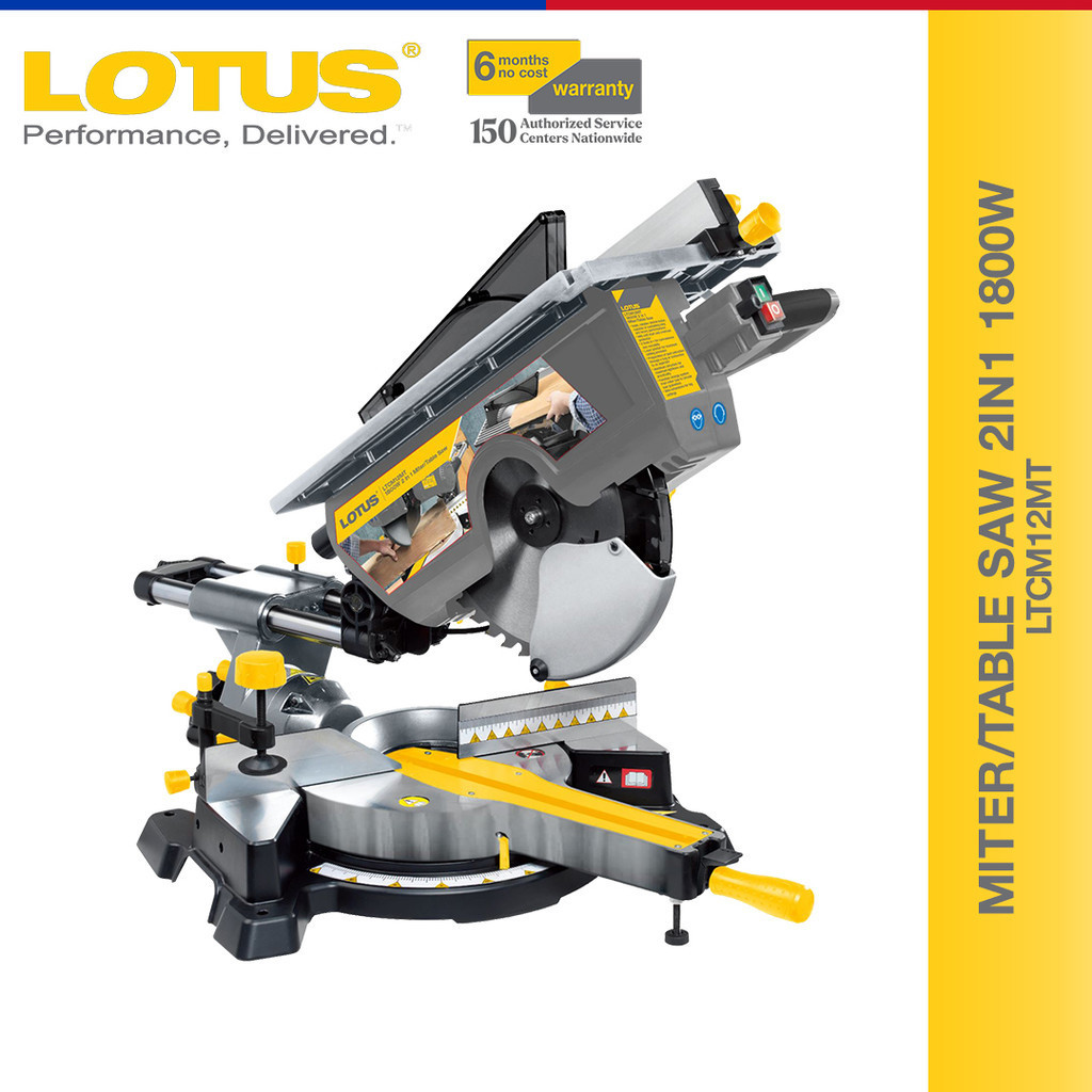 Lotus Miter / Table Saw 2 IN 1 1800W LTCM12MT - Saws, Cut-off Machines ...