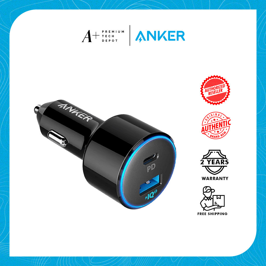 Anker PowerDrive Speed+ 2 Dual Port USB-C and USB-A Car Charger - Black ...