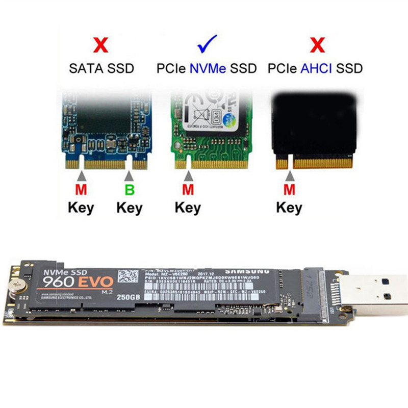 ۩NVME USB Adapter M.2 NVME SSD To USB 3.1 Adapter 10Gbps USB3.1 Gen 2 ...