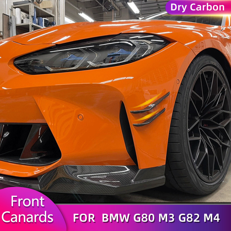 Dry Carbon Car Front Bumper Side Canards Trims for BMW G80 M3 G82 M4 2D ...