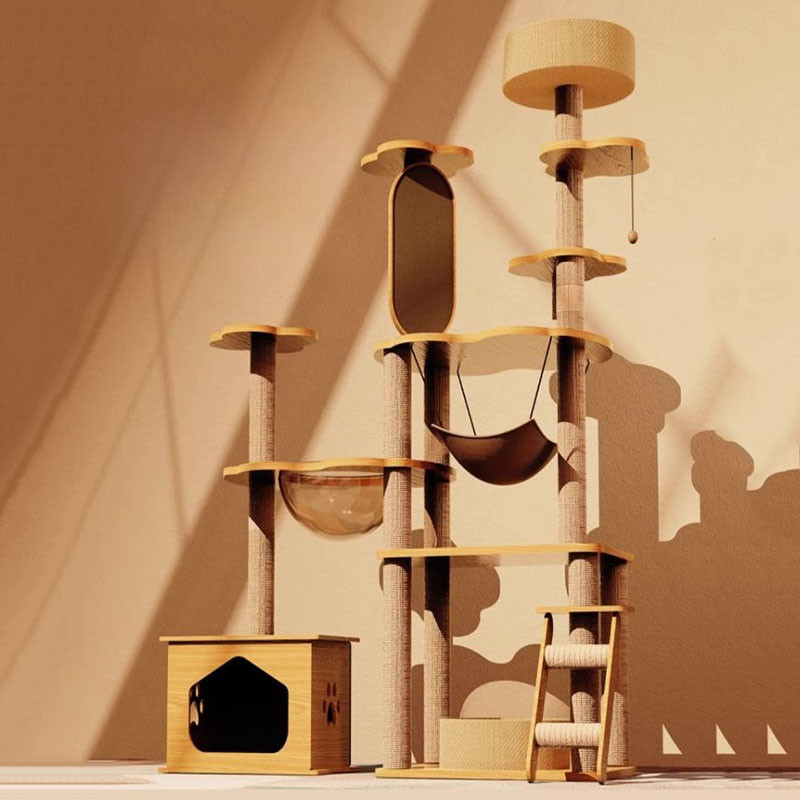 ~Cat Climbing Scratching Rack Platform Cat Tree Nest Tower One Space ...