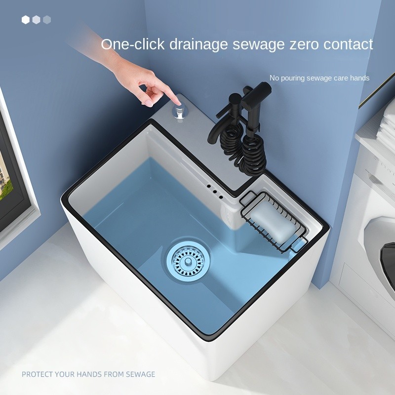 ☆XK Wash Mop Pool Home Balcony Mop Pool Bathroom Floor-Mounted ...