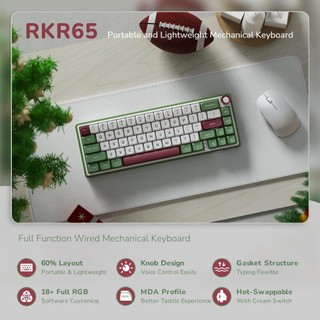 RK ROYAL KLUDGE RK R65 Gasket Wired Hot Swapple Mechanical Keyboard ...