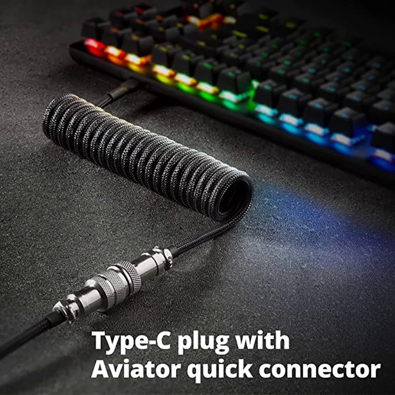 104keys Aviator Wire Type-C Keyboard Aviation Connector Usb Cable ...