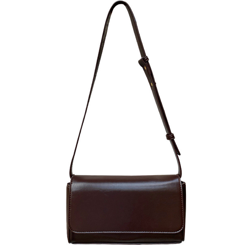 Vintage waxed leather messenger bag Women's casual shoulderbag ...