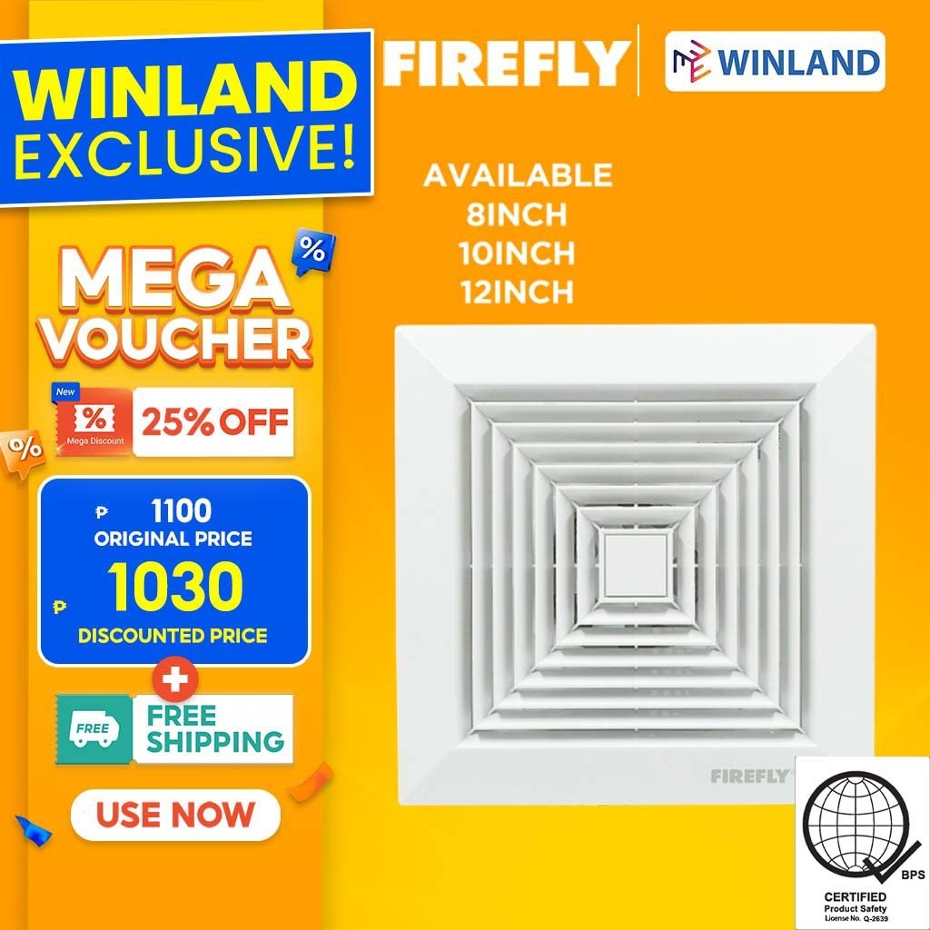 Firefly by Winland 8inch-12inch Ceiling Mounted Exhaust Fan Slim Radial ...
