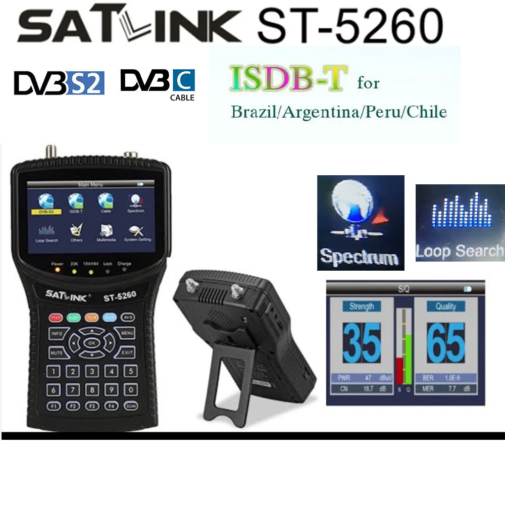 ☄SATLINK ST-5260 for Brazil Japan ISDBT satellite finder DVB-S2/ISDB-T ...