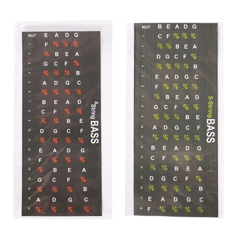 Bass Scales Stickers Fretboard Fingerboard Note Label Guitar Fretboard ...