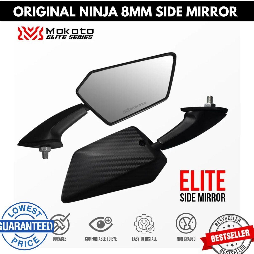 ORIGINAL MOKOTO ELITE SERIES NINJA 8MM SIDE MIRROR for Kawasaki BARAKO ...