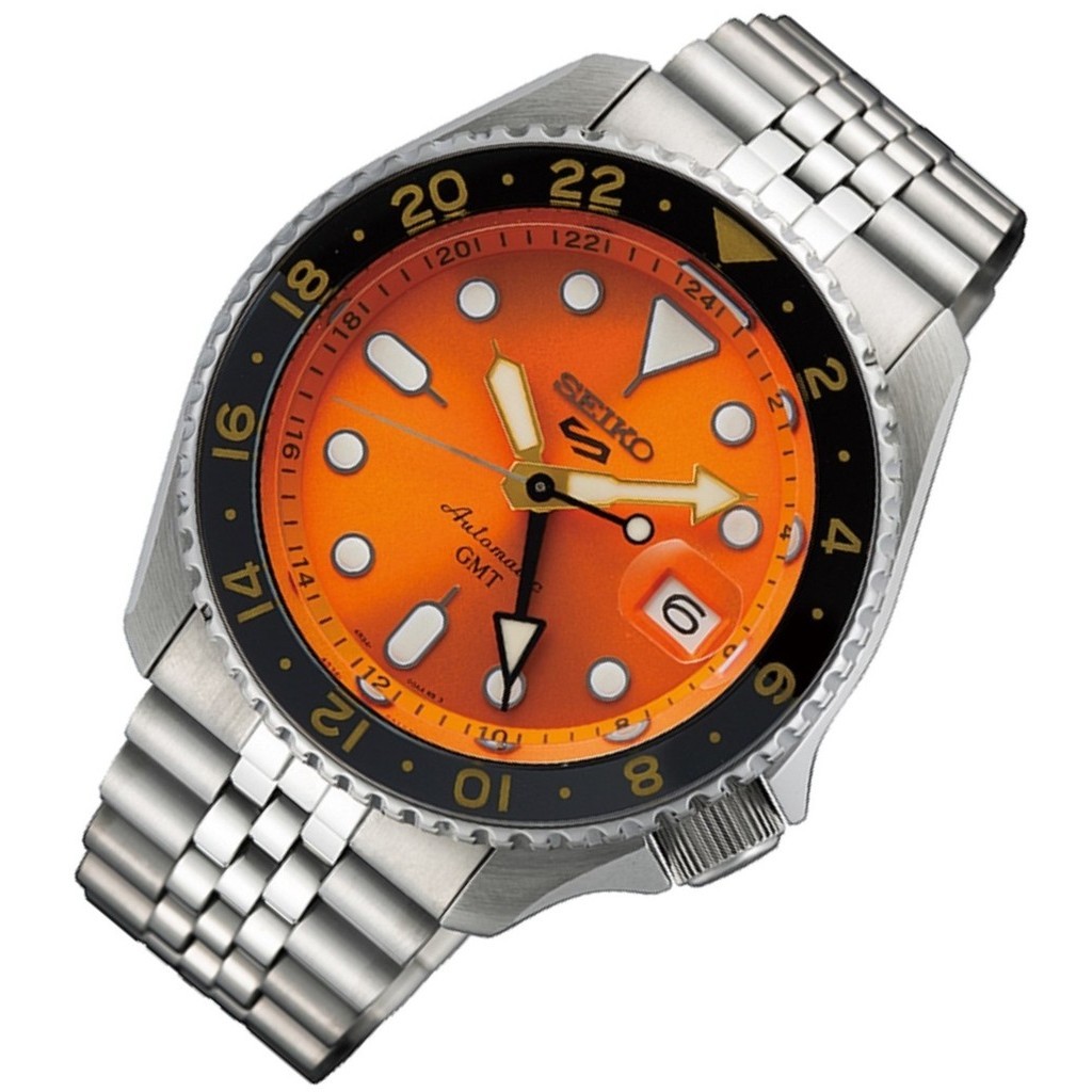 Seiko 5 Sports SSK005K1 Mikan Orange GMT Automatic Stainless Steel ...