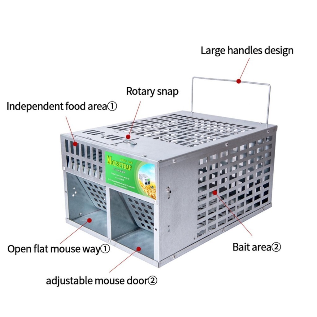 【Large stock】Perangkap tikus Multi-Catch Large Double-Door Mice Rat ...