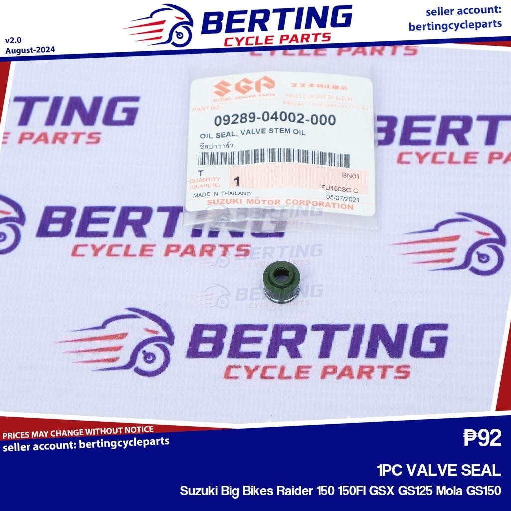 SGP 1PC VALVE SEAL Suzuki Big Bikes Raider 150 150FI GSX GS125 Mola ...