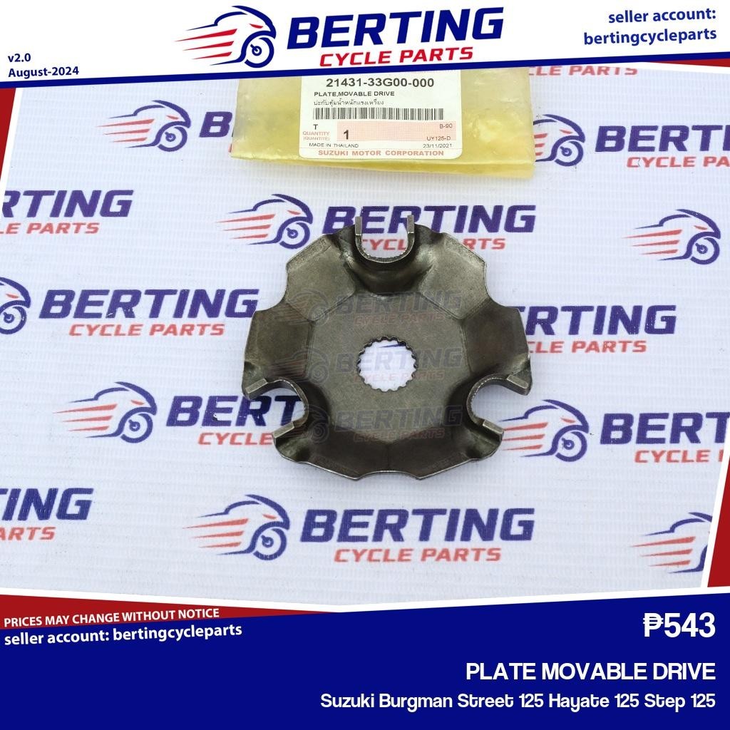 SGP PLATE MOVABLE DRIVE Suzuki Burgman Street 125 Hayate 125 Step 125 ...