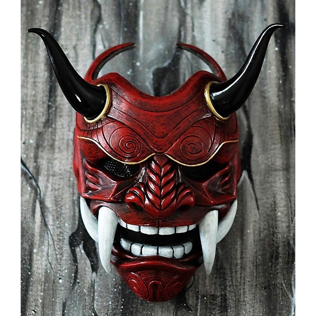 Soft Latex Halloween Japanese Hannya Demon Oni Samurai Noh Kabuki ...