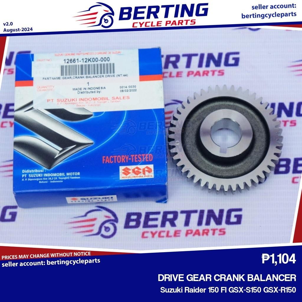 SGP DRIVE GEAR CRANK BALANCER Suzuki Raider 150 FI GSX-S150 GSX-R150 ...