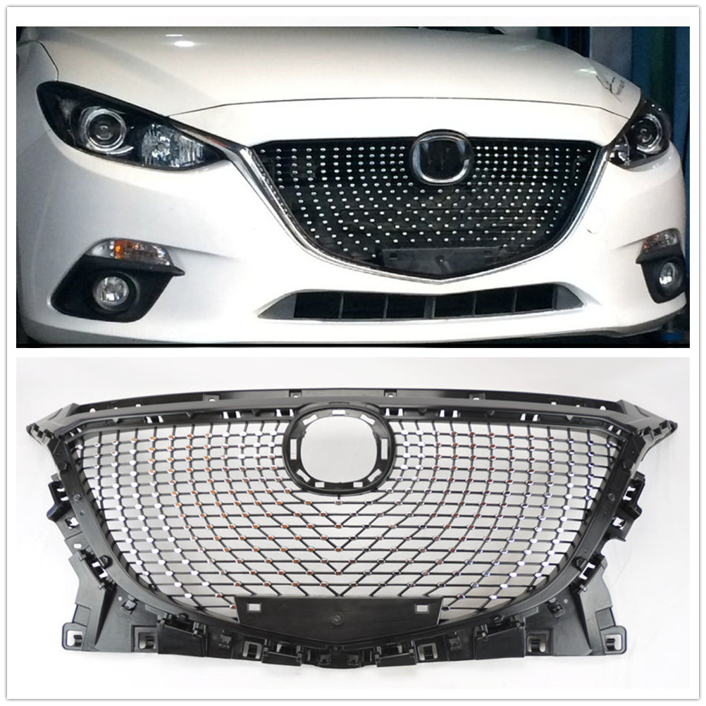 유For Mazda 3 2014 2015 2016 Front Grille Racing Grills Car Body Kit ...