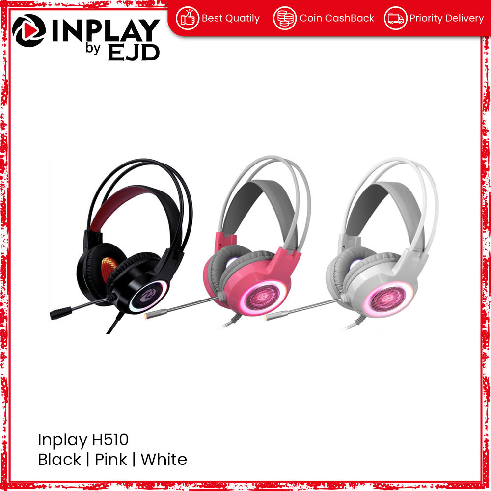 Inplay H510 | Channel Headset Black, Powerfull Bass | Pink | Inplay by ...