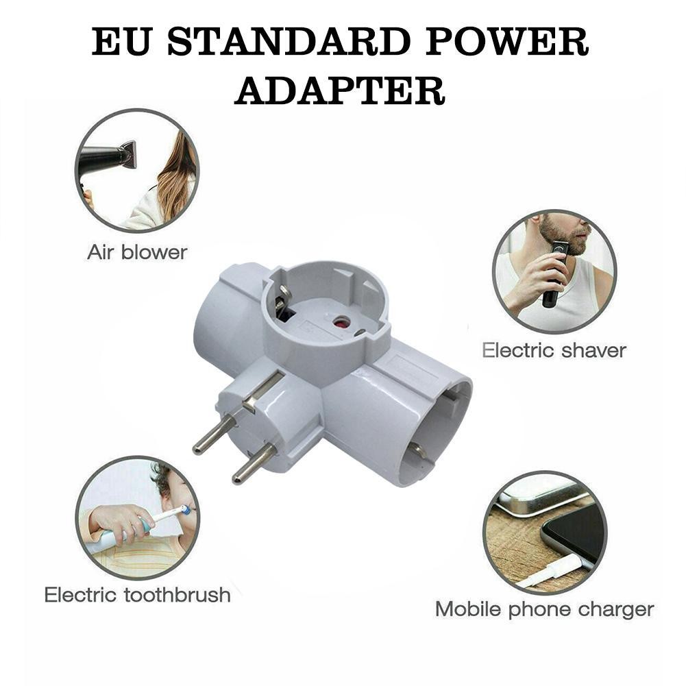 ⚜European Type Conversion Plug 1 TO 3 Way EU Standard Power Adapter ...